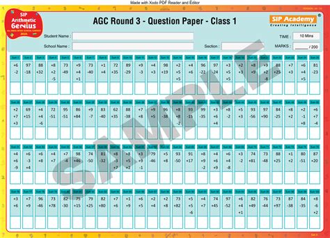Class 1 Arithmetic VERSION 24 1 SIP ALL INDIA INTER Babe CONTEST 2024 TIME