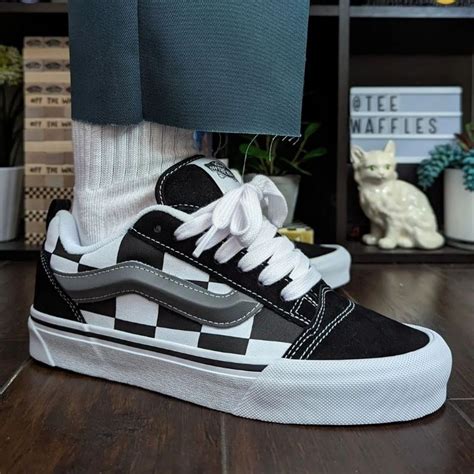 Jual Vans Knu Skool Mega Checkerboard Black 100 Original Diskon Sale