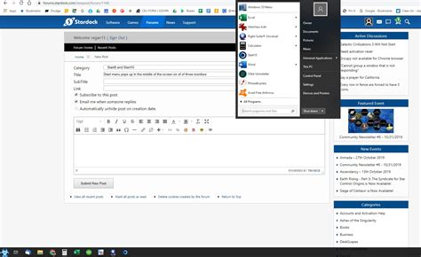 Start Menu Pops Up In The Middle Of The Screen On One Of Three Monitors Forum Post By Regan15