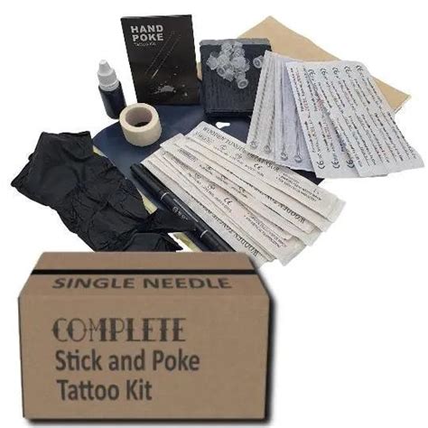 Complete Stick And Poke Tattoo Kit With Black Ink And Needles 46