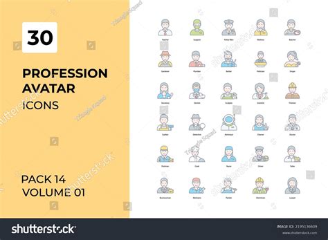 Profession Avatar Icons Collection Set Contains Stock Vector Royalty