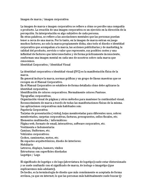 Diferencias Entre Identidad Corporativa E Imagen Corporativa Pdf