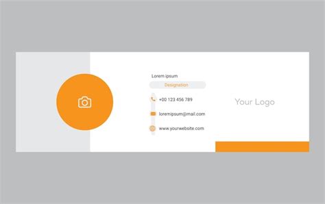 무료 벡터 이메일 서명 템플릿 또는 이메일 바닥글 및 개인 소셜 미디어 표지 디자인 프리미엄 벡터