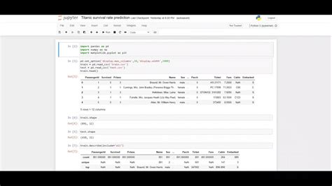 Video Data Science Internship Titanic Survival Rate Prediction