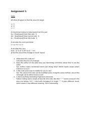 Assignment1 Docx Assignment 1 Code Python Program To Find The