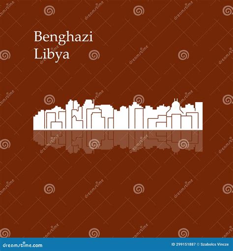 Benghazi Libya Silhouette Map With Transparent Background Vector