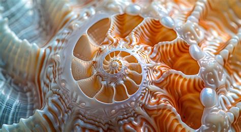 Shell Pearl Pearl Spiral Nautilus Fibonacci Stock Image Image Of