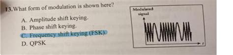 Solved What Form Of Modulation Is Shown Here A Amplitude Chegg