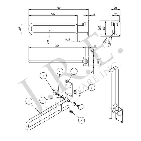 T02 Stainless Steel Drop Downswing Up Grab Bar Jre Hardware Inc