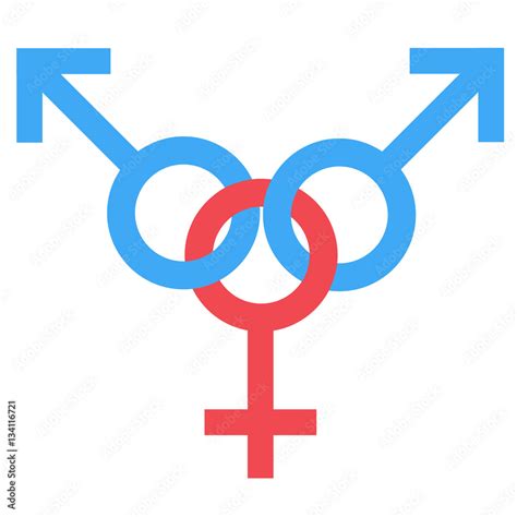 Vecteur Stock Sex Gangbang Symbol Gender Man And Woman Connected