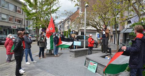 Solidariteitsactie Voor Palestina Op Oudstrijdersplein Ninove Hlnbe