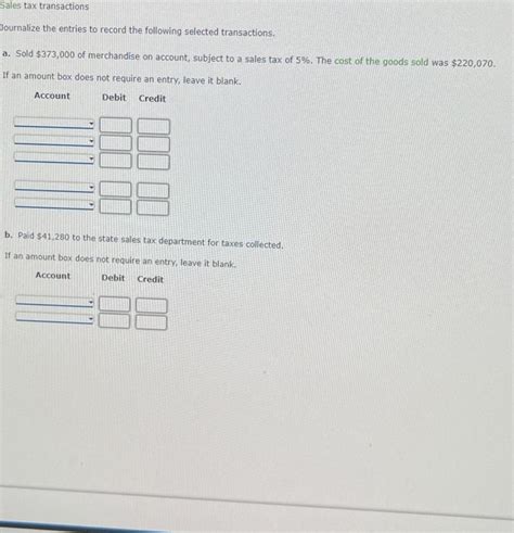 Solved Sales Tax Transactions Journalize The Entries To Chegg