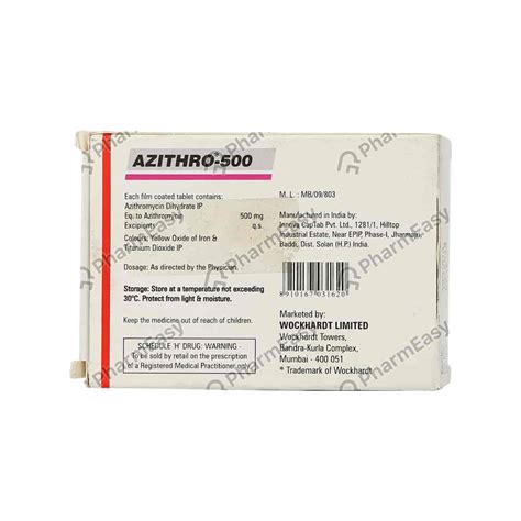 Azithro 500mg Tab Uses Side Effects Dosage Composition And Price