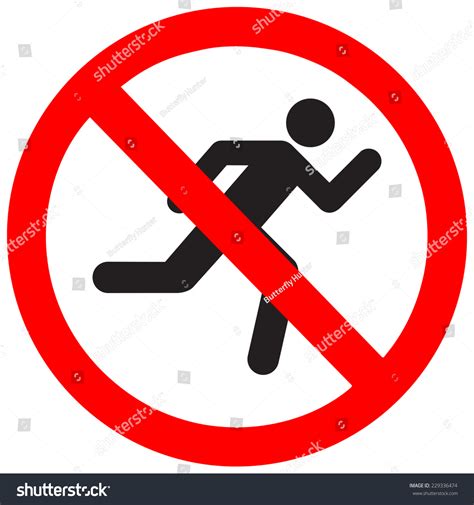 No Run Sign Vector Illustration Stock Vector 229336474 Shutterstock