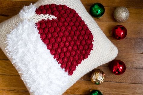 Crochet Pattern Santa Bobble Pillow Cover Crochet Santa Etsy Uk