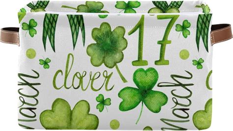 Coolnut Saint Patrick Day Storage Bins Foldable Canvas Fabric Storage