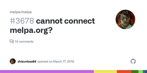 Cannot Connect · Issue 3678 · Melpamelpa · Github