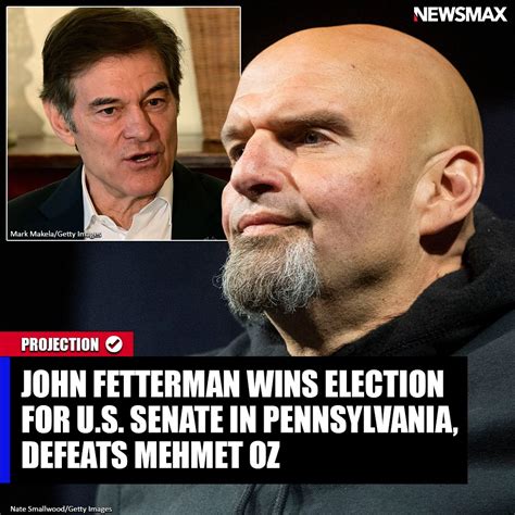 Newsmax On Twitter Breaking John Fetterman Is Projected To Win The U