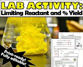 Lab Activity Stoichiometry Limiting Reagent And Percent Yield