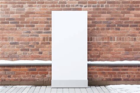 Premium Photo Urban Advertising Vertical Pylon Stand Mockup On Brick Building Background