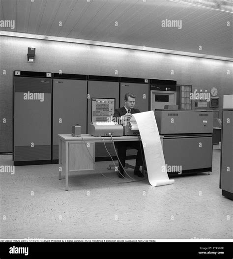 In The 1960s Interior Of A Room With Ibm 360 Equipment Tape Stations