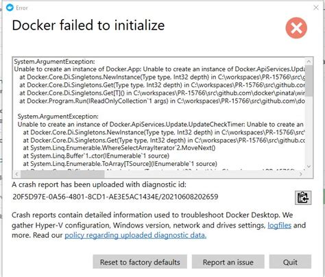 Docker Failed To Initialize Issue Docker For Win Github