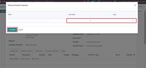 How To Add Multiple Variants To Order From A Grid In The Odoo 16 Sales
