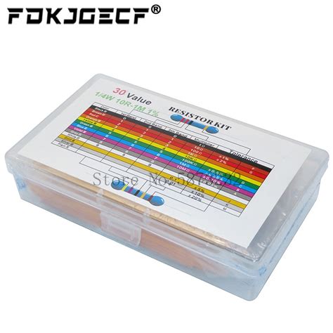 600pcs Lot 1 4w Metal Film Resistor Kit 1 Resistor Assorted Kit Set 10