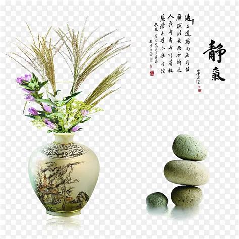 瓶中花和色彩石PNG图片素材下载 图片编号qanmwneb 免抠素材网