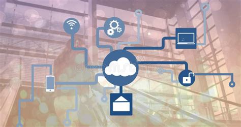 Composition Of Network Of Digital Icons And Changing Office Stock Video
