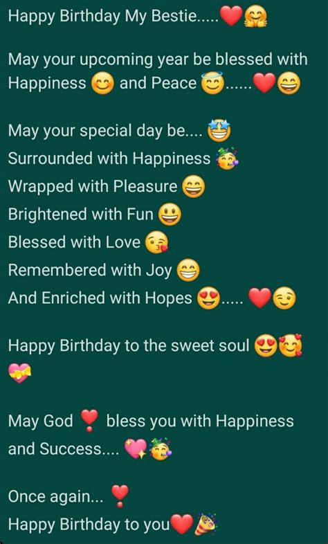 Birthday Wishes For Best Friend Girl With Emojis Kip Kirbee