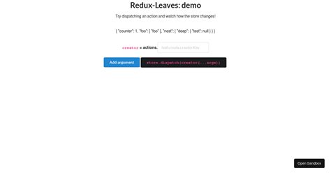 Redux Leaves Demo Codesandbox