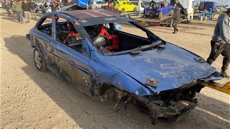 Rookie Bangers Double Rollover 362 Katie Walden And 36 Brandon Pesterfield Skegness Raceway 18 09