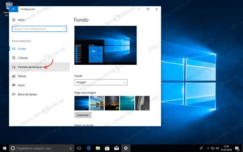 Pantalla de bloqueo de Windows 10 con imágenes que cambian SomeBooks es