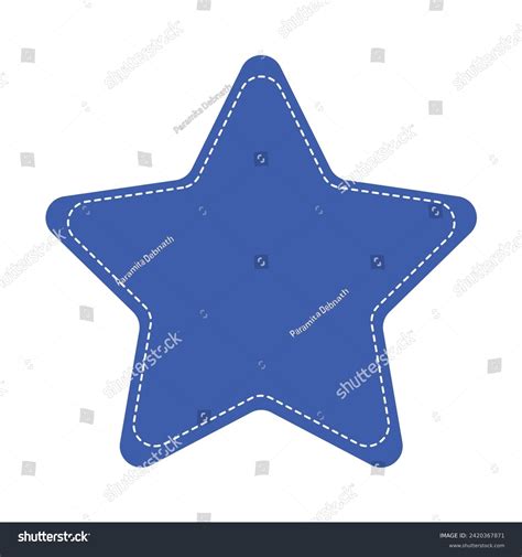 stitched zig zag circle collection blue color stock vector royalty