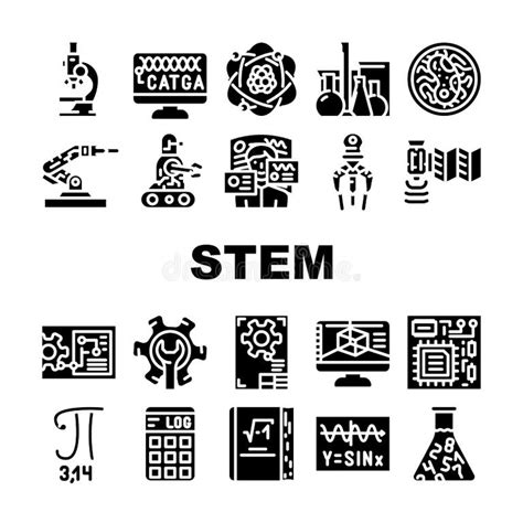 Stem Engineer Process And Science Icons Set Vector Stock Vector Illustration Of Formula