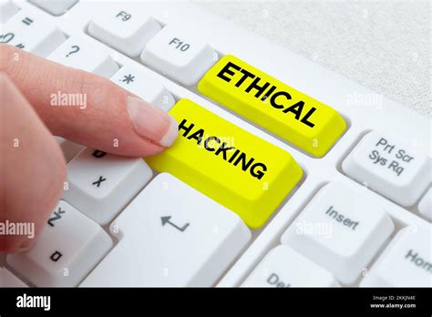 Writing Displaying Text Ethical Hacking Internet Concept Act Of
