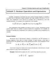 Chapter Boolean Algebra Docx Chapter Boolean Algebra And Logic Simplification