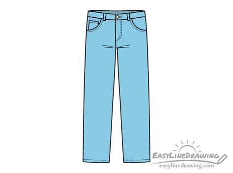 How To Draw Jeans Easy 8 Step Guide Easylinedrawing