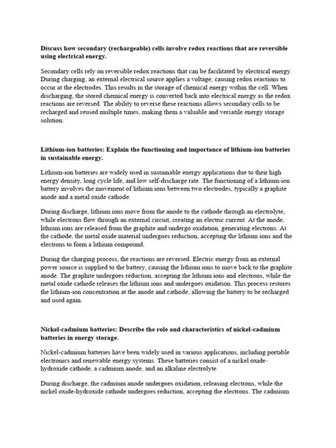 Sustainable Energy Script Pdf Lithium Ion Battery Rechargeable Battery