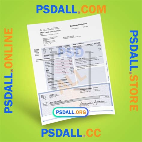 Adp Paystub Pdf Template