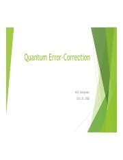 Module Quantum Error Correction Completed Pdf Quantum Error Correction M R Soleymani Oct