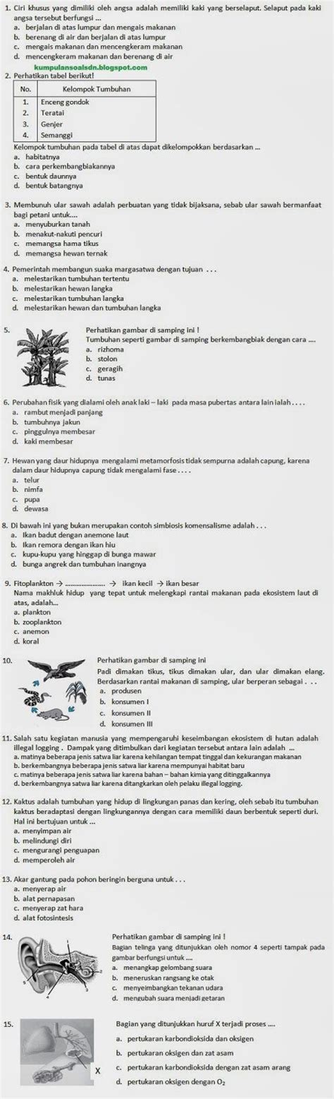 Soal Ipa Kelas Sd Dan Pembahasannya Beinyu