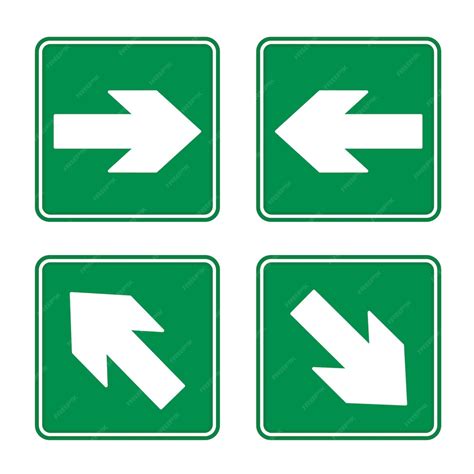 Premium Vector Green Emergency Exit Arrows
