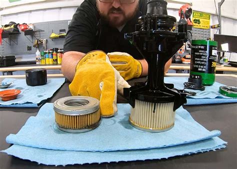 Parts Learning Center John Deere Easy Change Oil System Vs Standard Lawn Mower Oil Filter