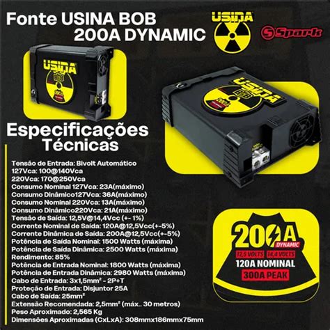 Fonte Automotiva Usina Caixa Bob 200a Bivolt Automática Parcelamento