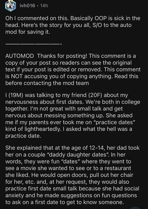 Aita For Telling My Friend Her Daddy Daughter Dates Were Creepy Originally From Udate