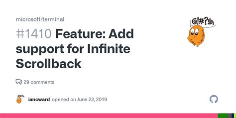 Feature Add Support For Infinite Scrollback · Issue 1410 · Microsoft