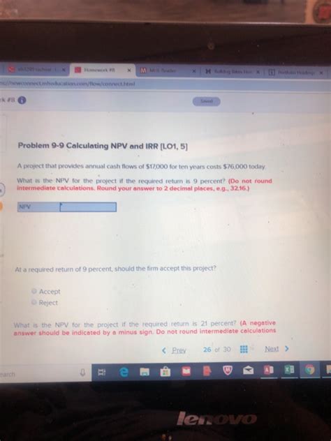 solved tml problem 9 9 calculating npv and irr [lo1 5 a