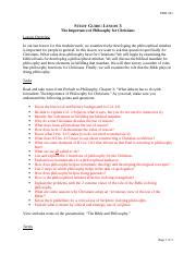 PHIL Study Guide 3 Docx PHIL 201 STUDY GUIDE LESSON 3 The Importance